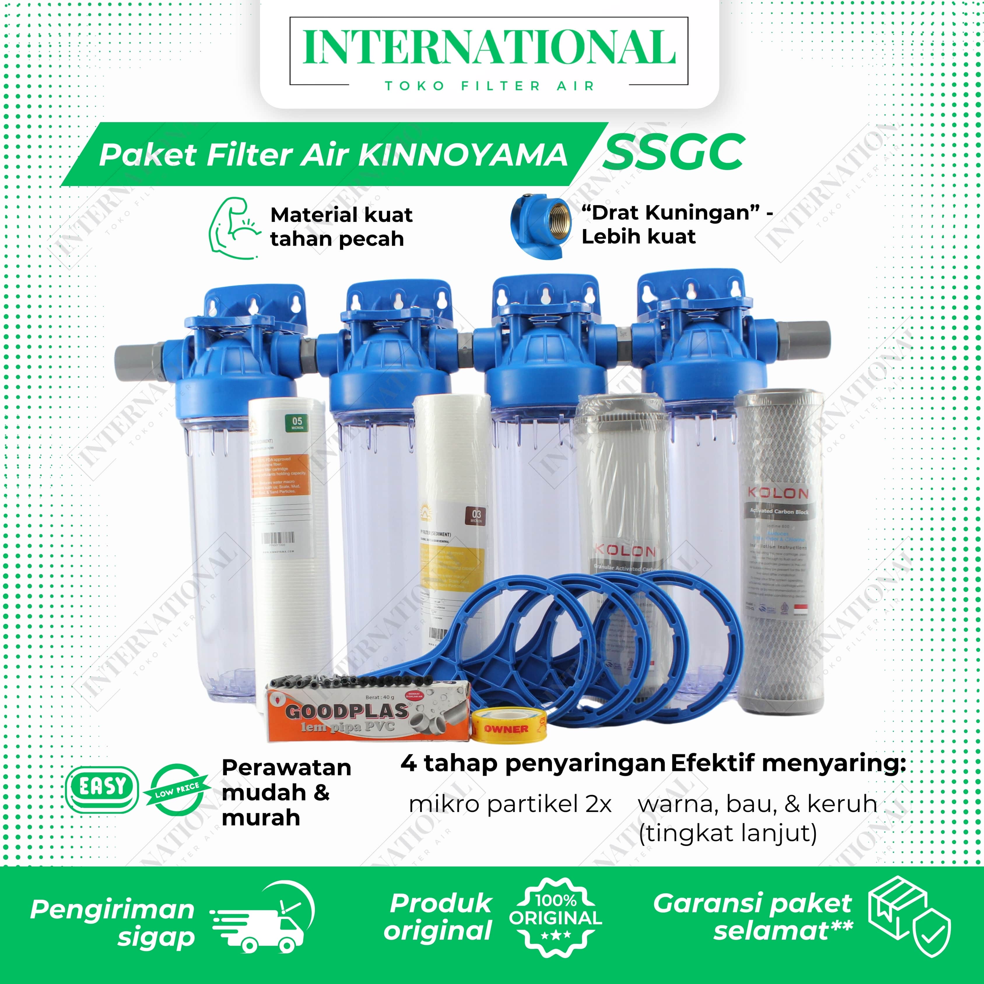 Filter Air Toren Lengkap 1 set / Penyaring Air Kran PDAM 4 tahap ...