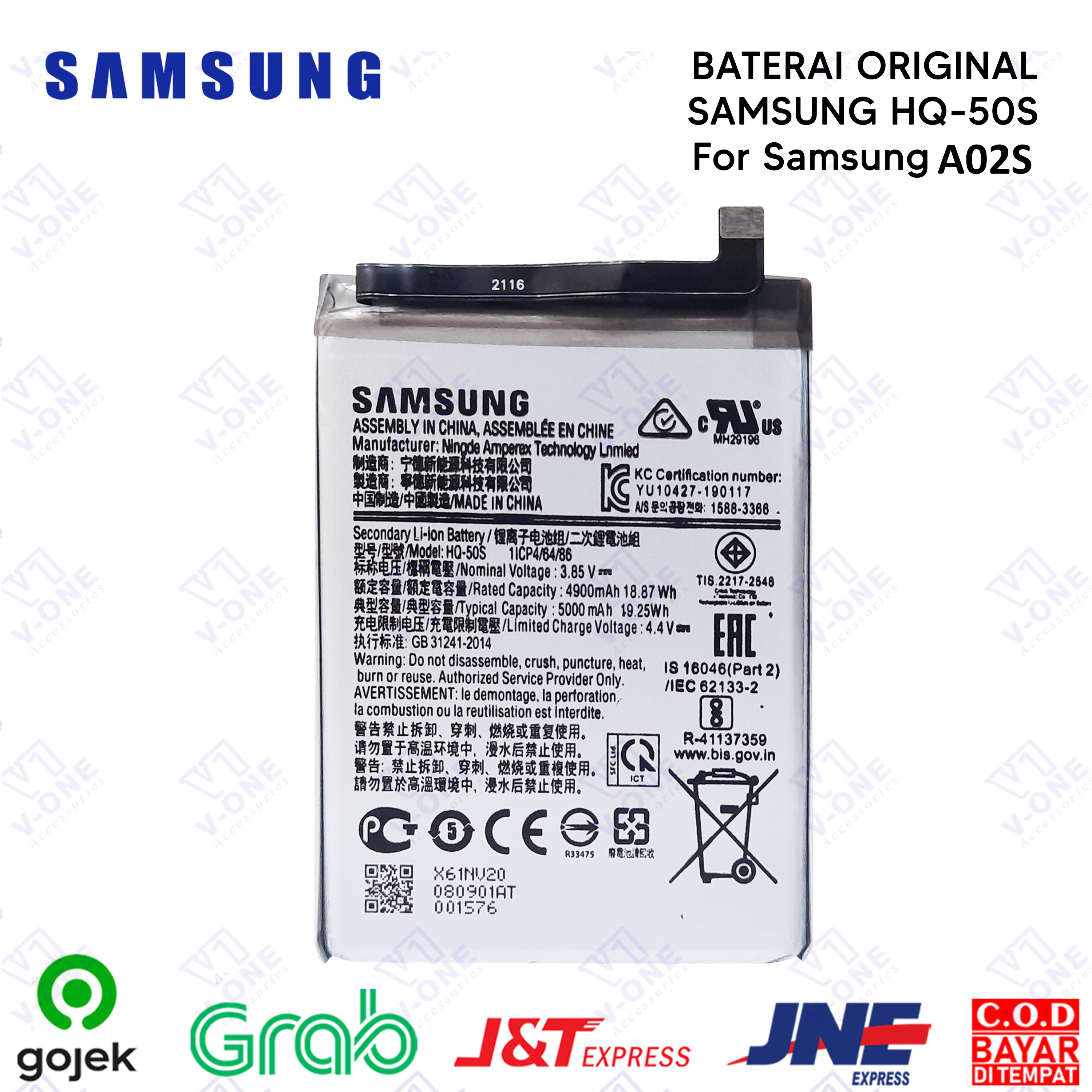 BATERAI BATTERY ORIGINAL 100% SAMSUNG A02S SAMSUNG HQ 50S | Lazada ...