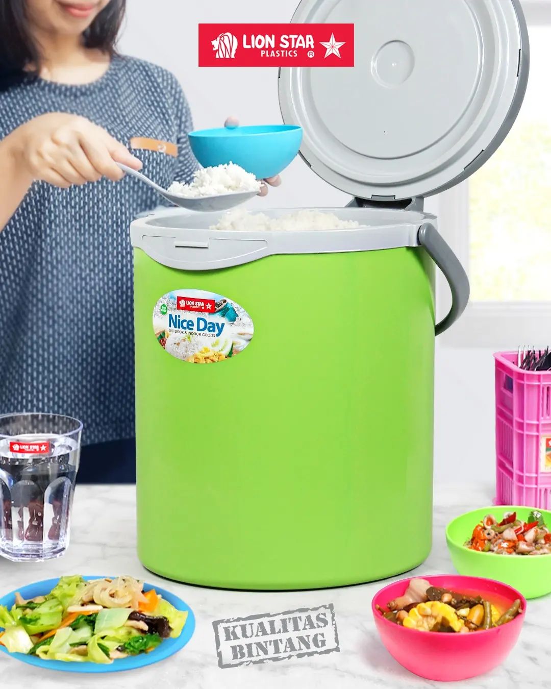 Hanami Rice / Ice Bucket 16Liter I-23 LION STAR/ Termos Nasi/ Termos Es ...