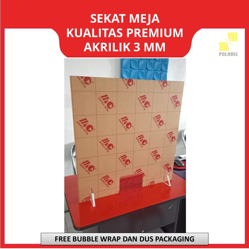 SEKAT MEJA AKRILIK/PEMBATAS ACRYLIC/PARTISI KASIR UK 90x80CM 3 MM ...