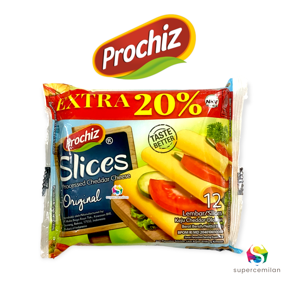 Prochiz Slices Original Keju Cheddar Cheese (isi 12 lembar) | Lazada ...