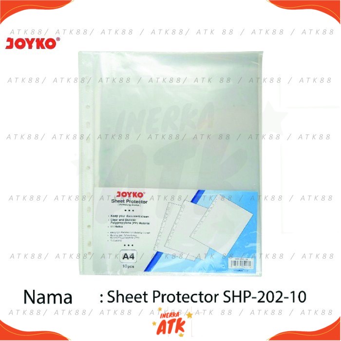 Map Plastik A4 Sheet Protector 10 Lembar Sheet Protector Joyko SHP-202 ...