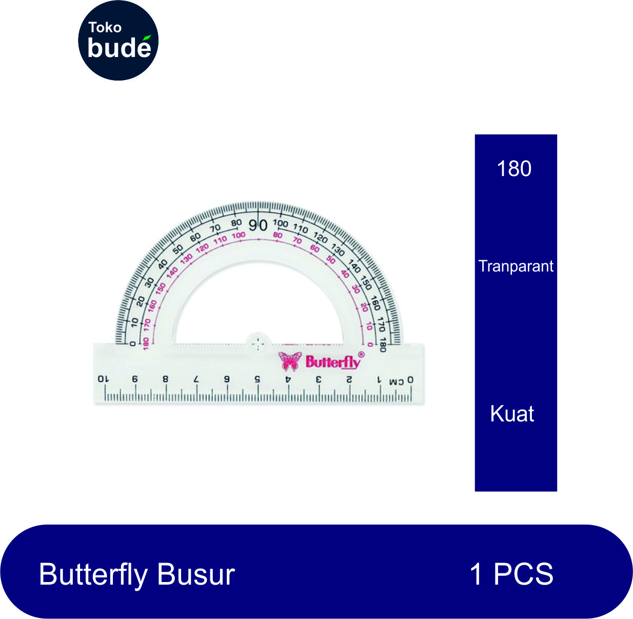 Penggaris Busur Derajat Butterfly Protactor [180] / Penggaris Setengah ...