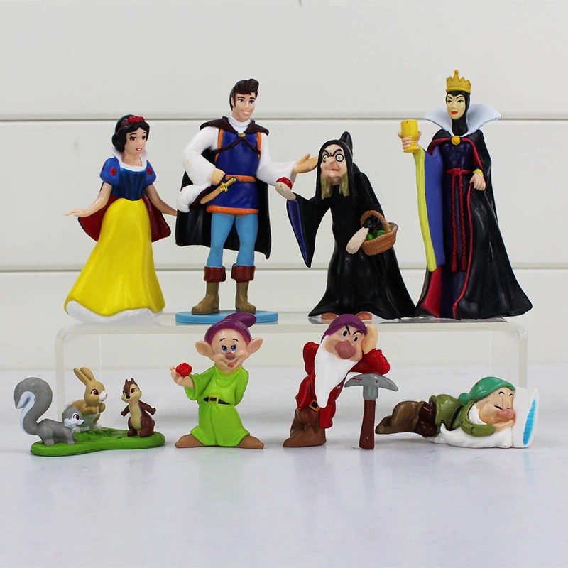 Topper Cake Figure Snow White Pangeran Kurcaci dan penyihir Set Of 8 ...