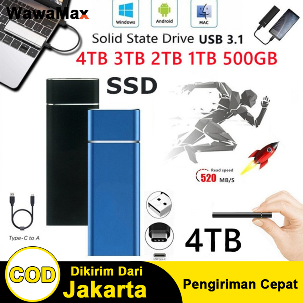 Mini Portable SSD Eksternal 30TB M.2 External Mobile Solid State Drive ...