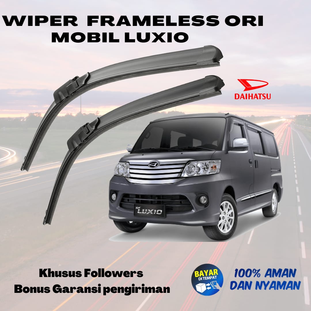 Wiper Mobil Luxio Model Frameless Ukuran 20 Inci Kanan Kiri Ori Tanpa ...