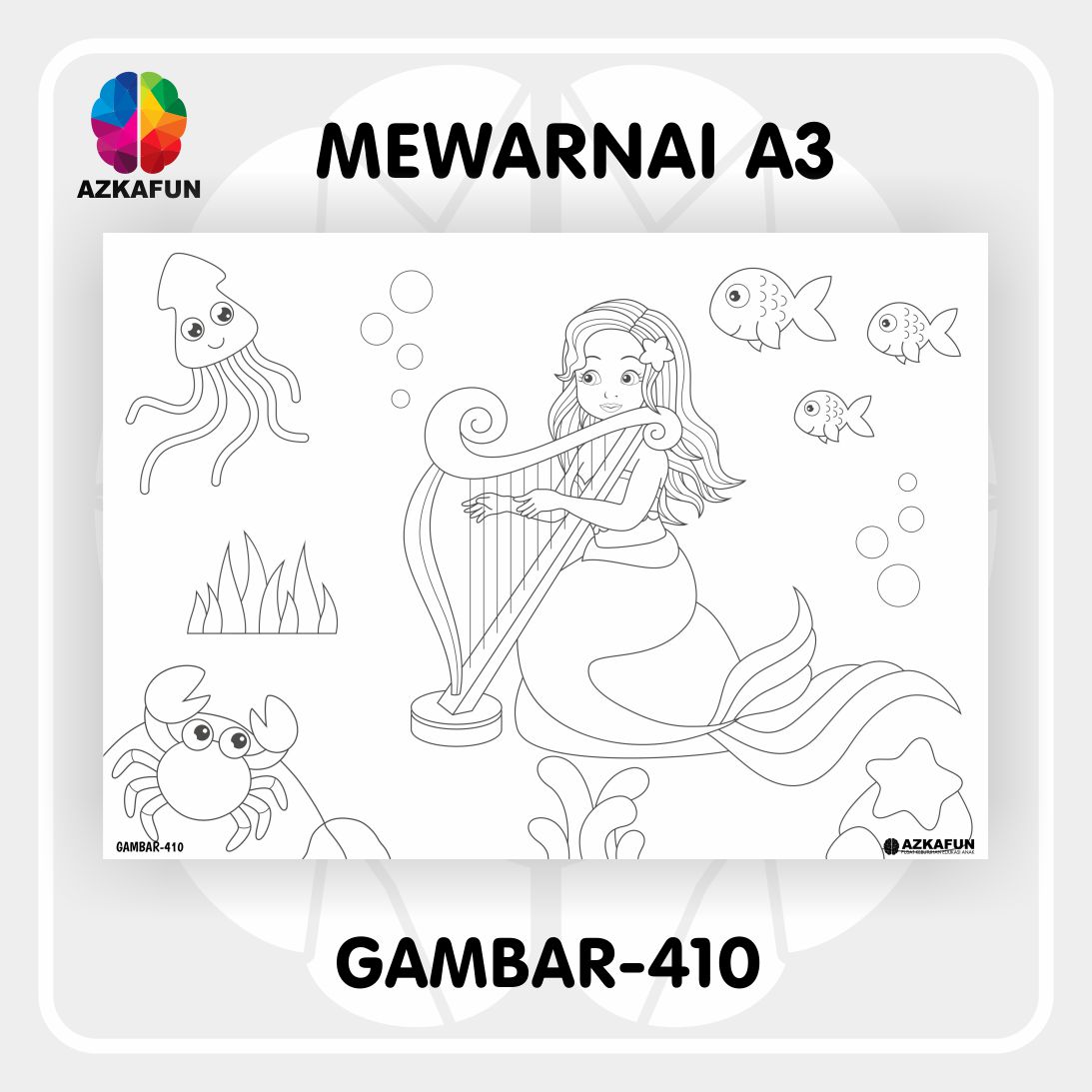 Kertas Mewarnai A3 MERMAID - Mewarnai anak | Lazada Indonesia