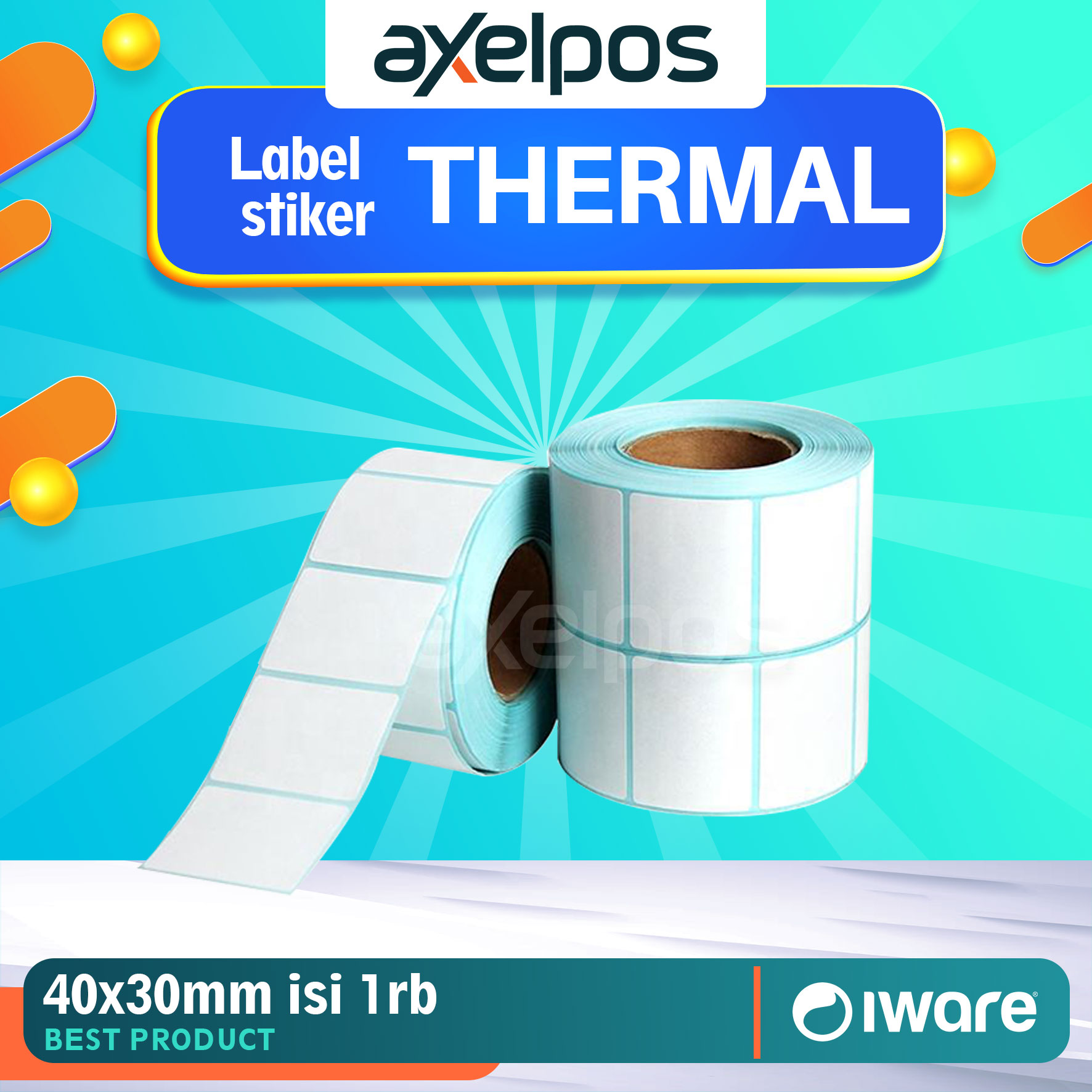 LABEL STIKER BARCODE KERTAS STICKER THERMAL 40X30MM ISI 1000 | Lazada ...