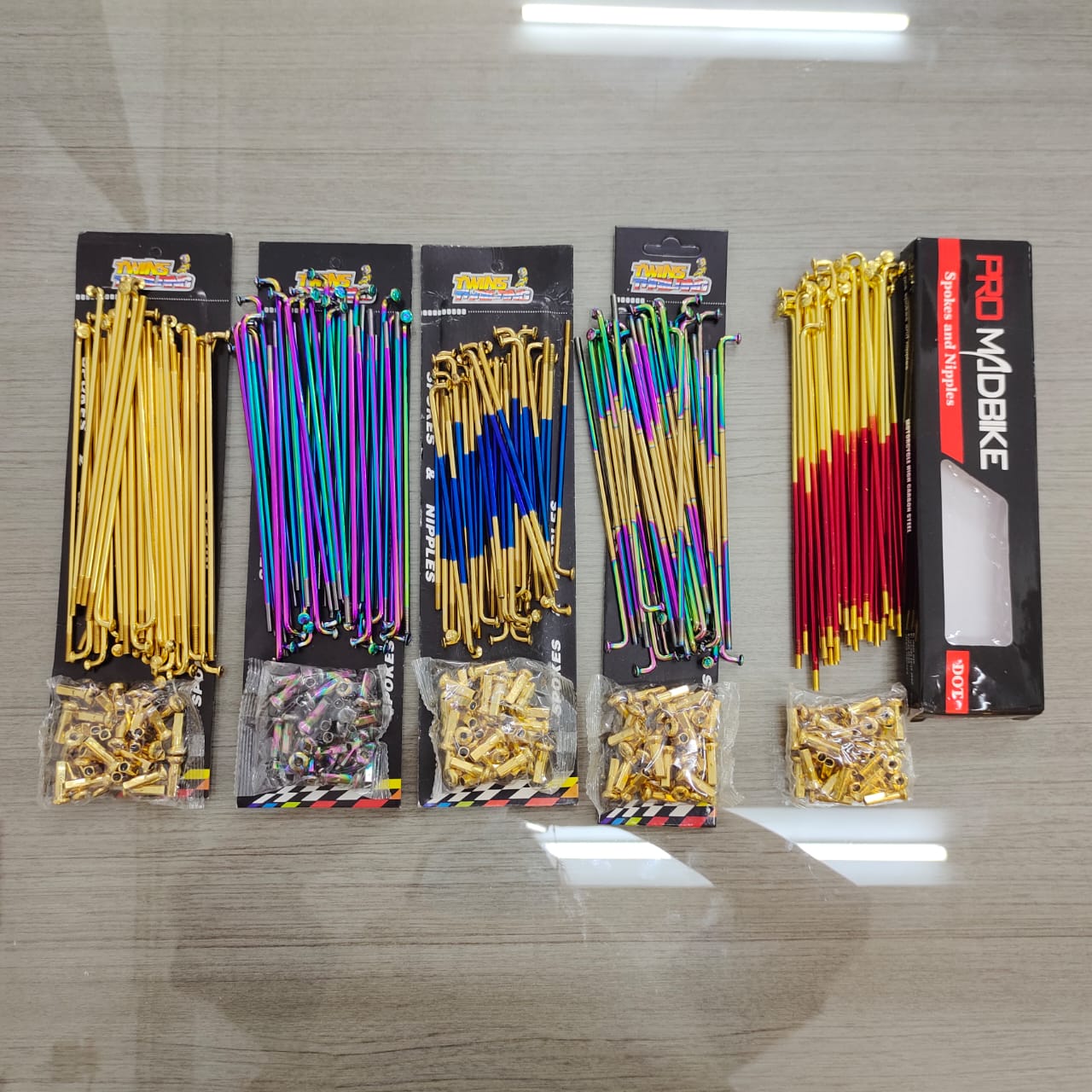 Ruji Pelangi Rainbow Hitam Gold Kuning Jeruji Motor Jari Jari Motor ...