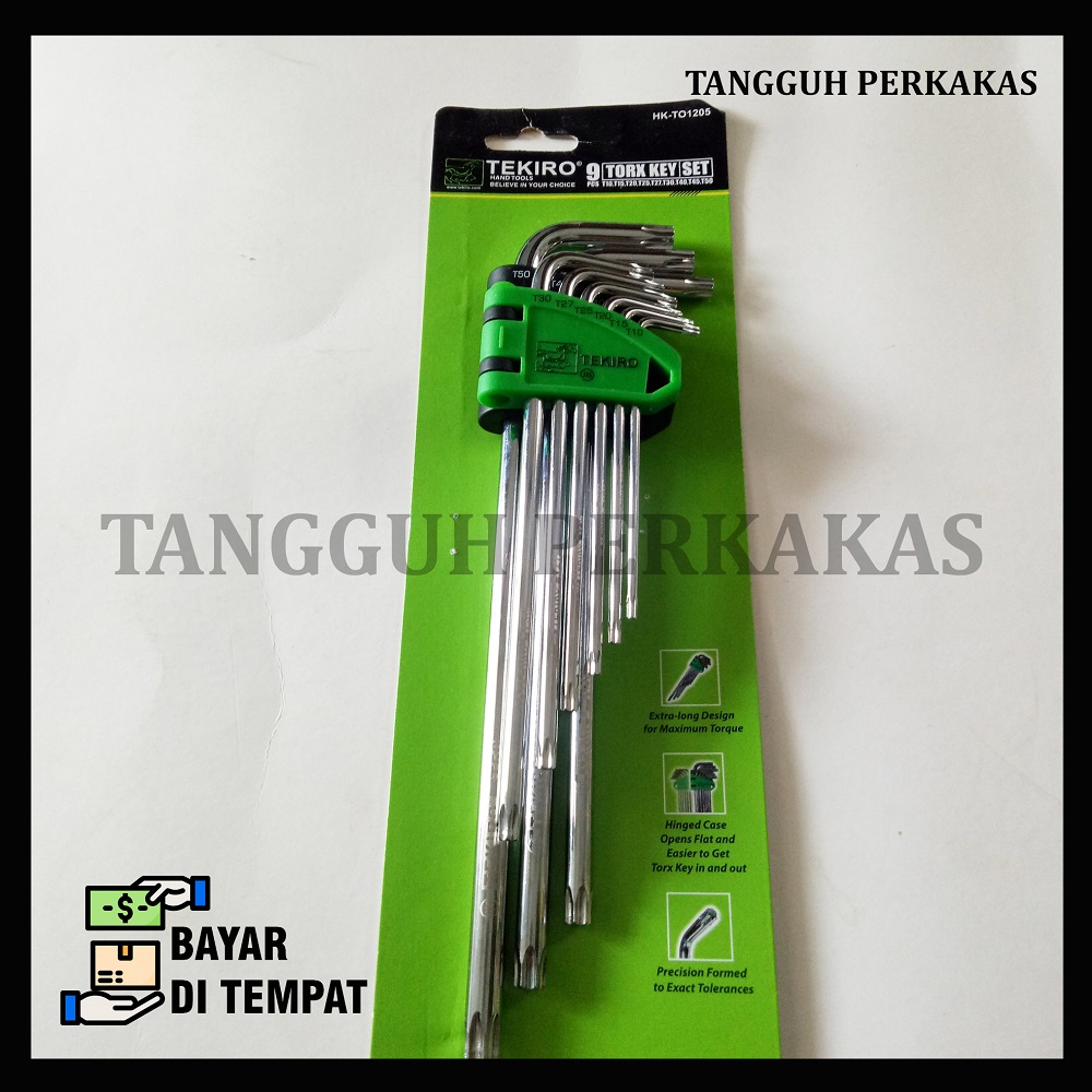Kunci L Bintang Tekiro Tanpa Lubang Kunci L Set Tekiro 9 pcs T10-T50 | Lazada Indonesia