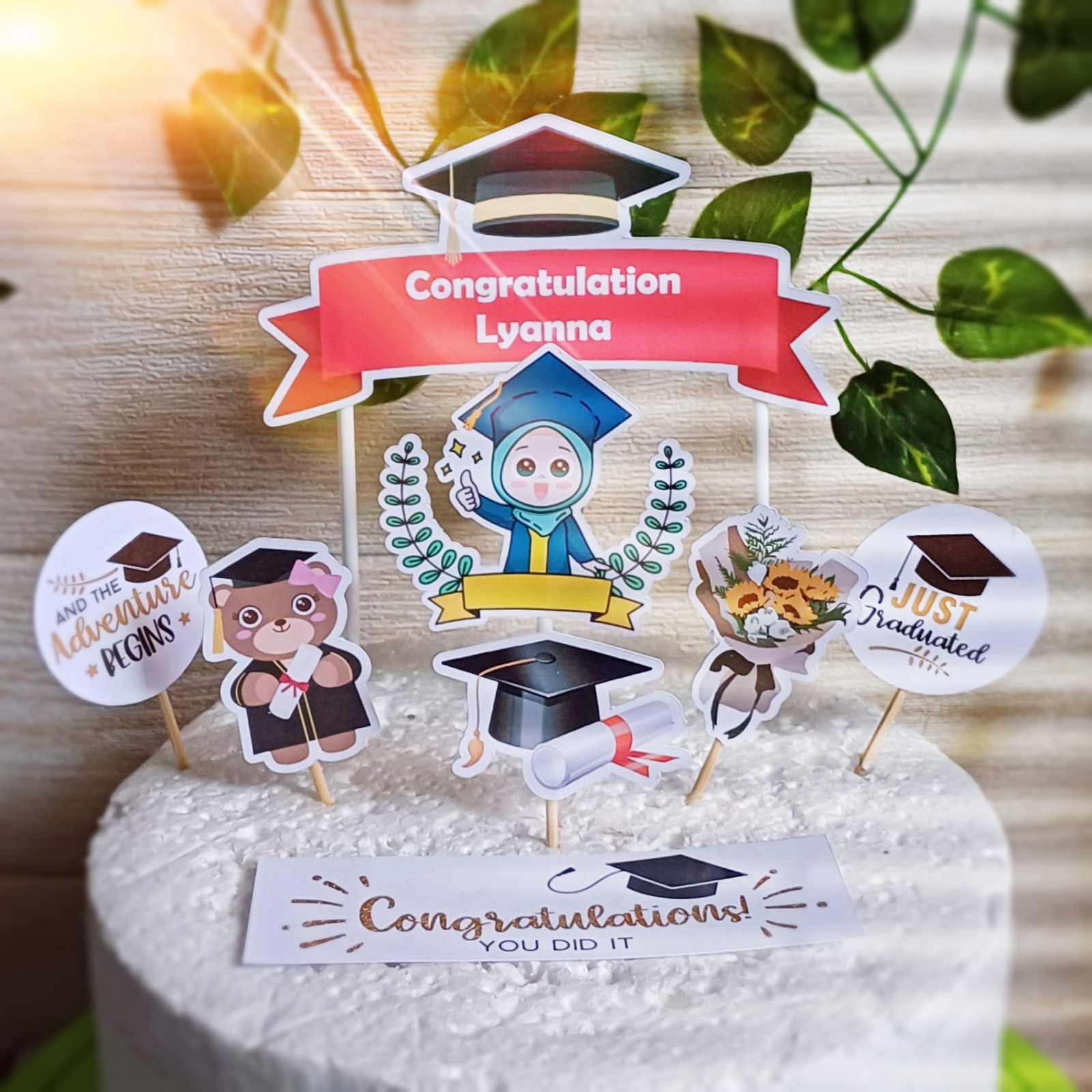 Topper Cake Tema Wisuda / Kelulusan untuk Hiasan / Dekorasi Kue ...