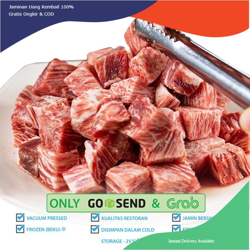 SAIKORO WAGYU BEEF MELTIC CUBE STEAK / DAGING SAPI WAGYU FROZEN 1KG ...