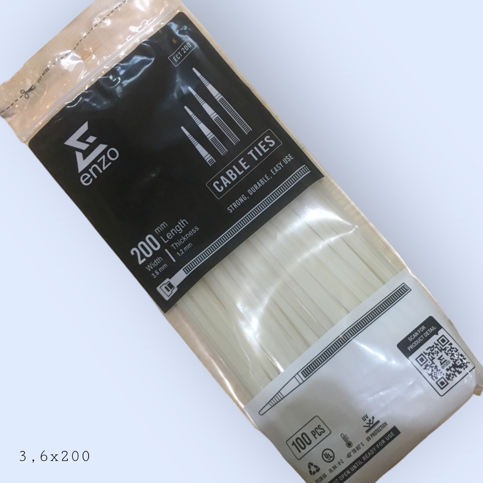 Cable ties merek Enzo ukuran 3.6x200 | Lazada Indonesia