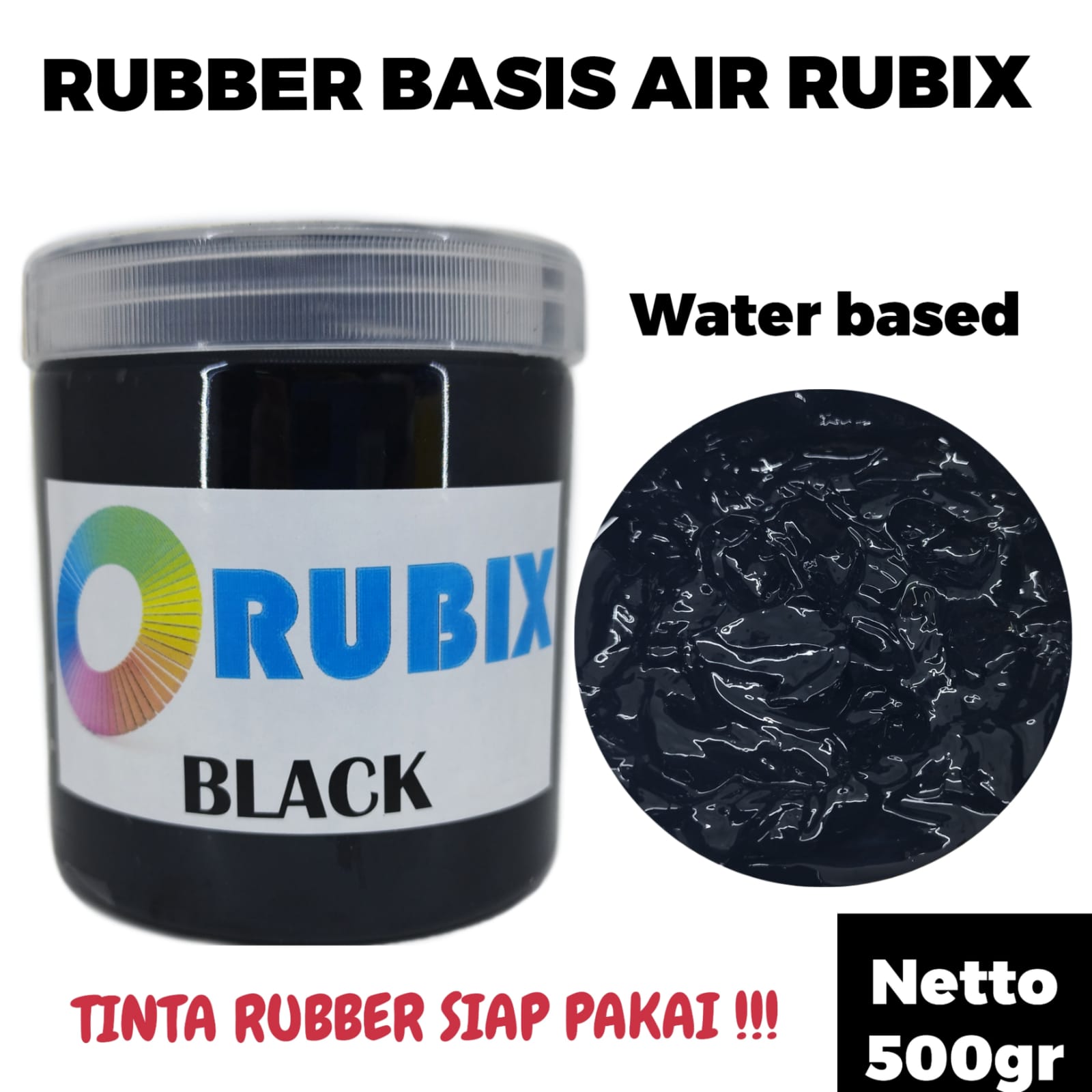 CAT SABLON RUBBER GL PASTA CAT AKRILIK WARNA HITAM BLACK 500GR | Lazada ...