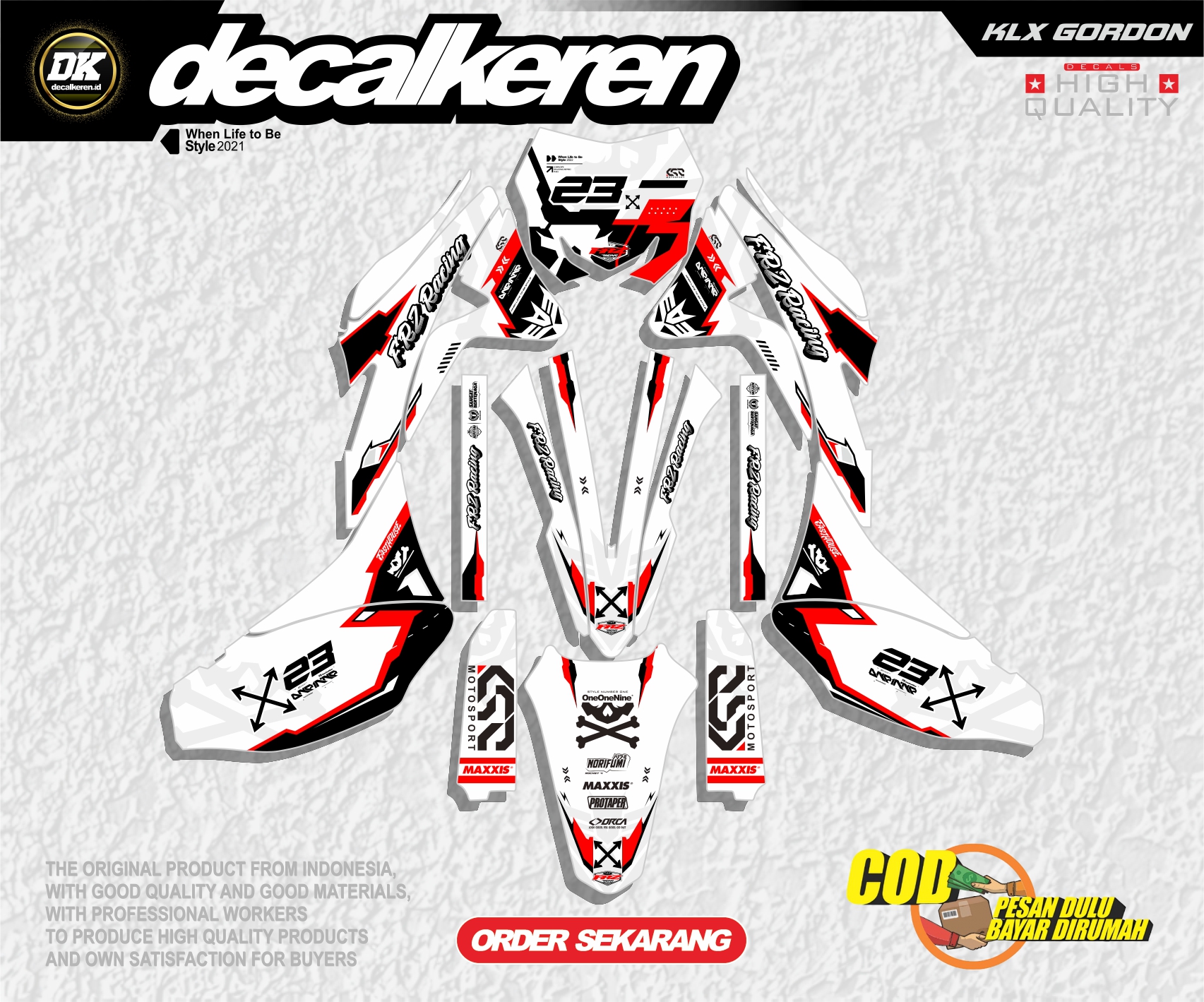 Decal Gordon Stiker Decal Klx Gordon Full Body | Lazada Indonesia