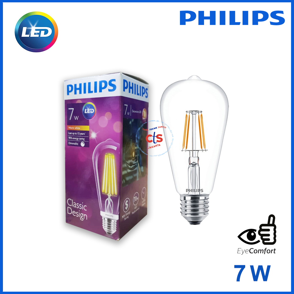Philips LED Classic Design 7 W 7 Watt Kuning Warm White | Lazada Indonesia