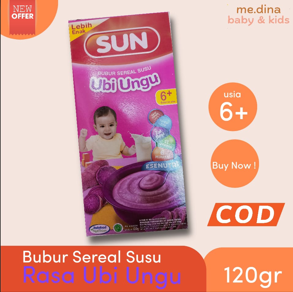 SUN Bubur Sereal Susu (Rasa Ubi Ungu) / Untuk Bayi Usia 6 Bulan ...