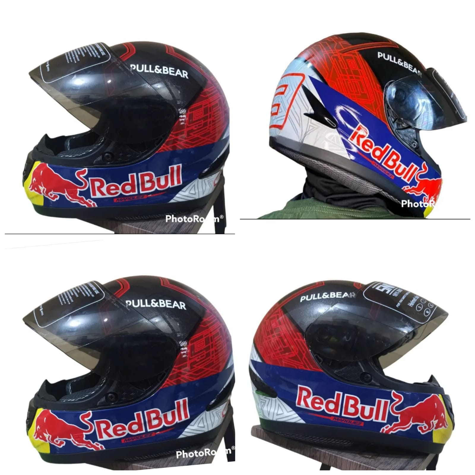 Helm Full face Murah ARL/KBR RED BULLS,Bukan kyt R10 kyt RC7 Kyt ...