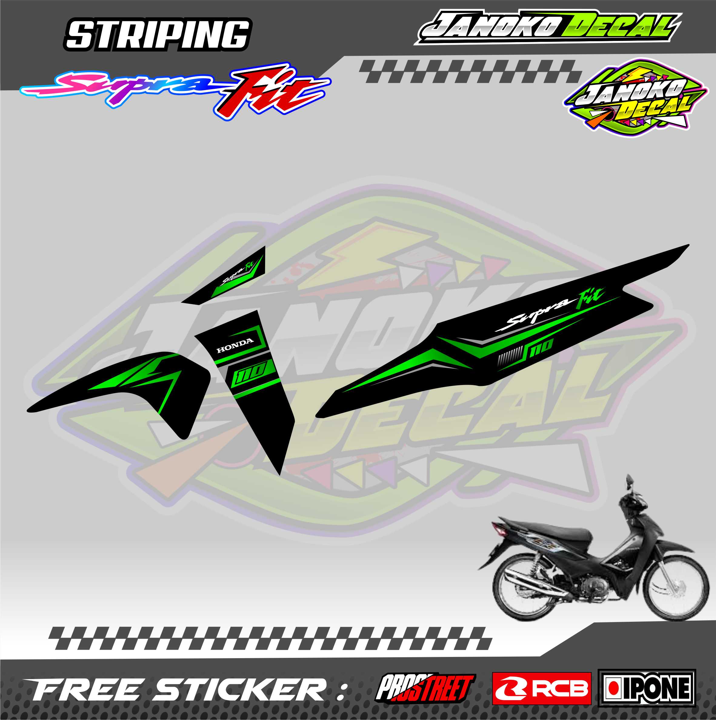 STRIPING VARIASI HONDA SUPRA FIT 110 / STICKER LIST MOTOR HONDA SUPRA ...