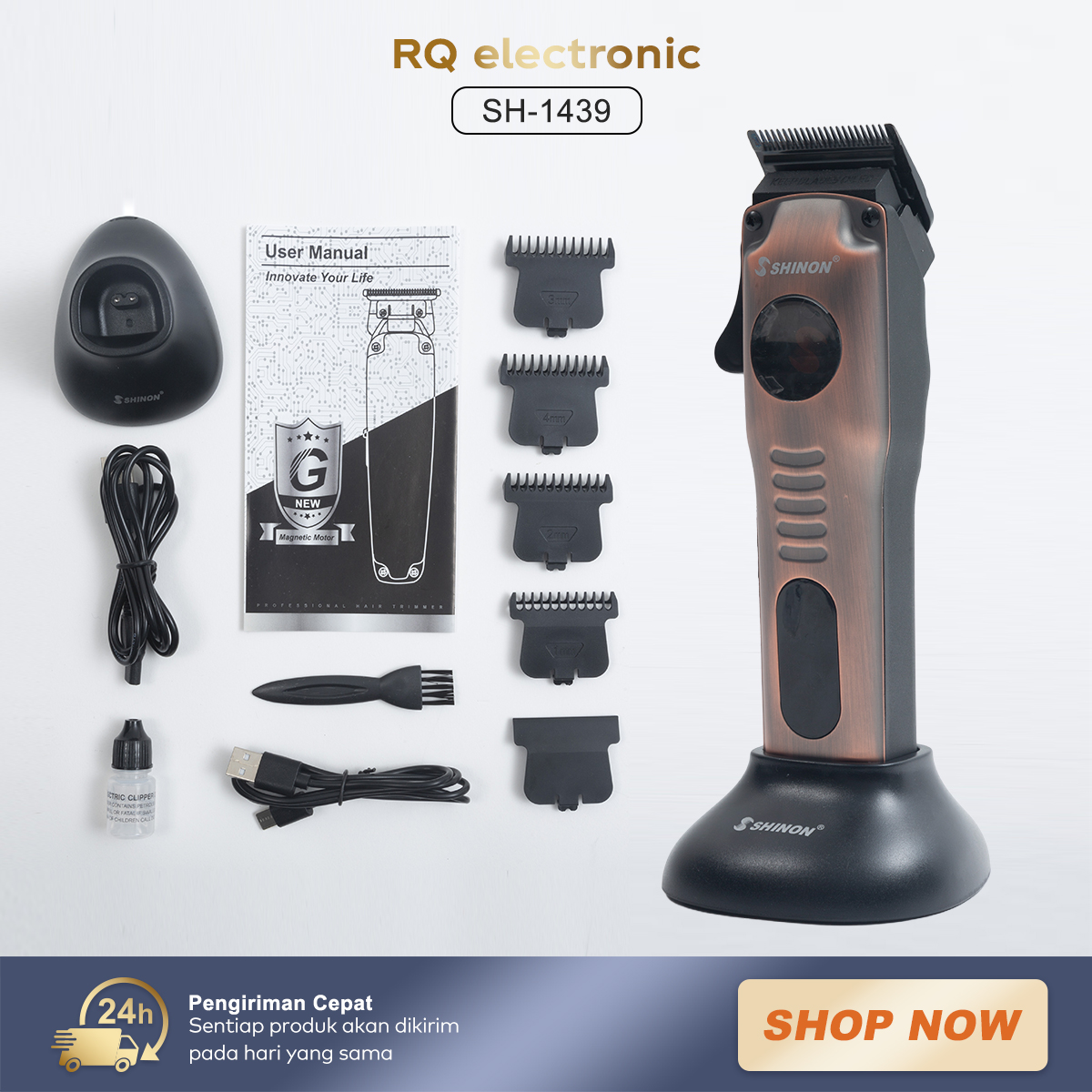 Mesin Cukur Rambut Pria Rechargeable Razor Electric RPM 10000 SH-1439 ...