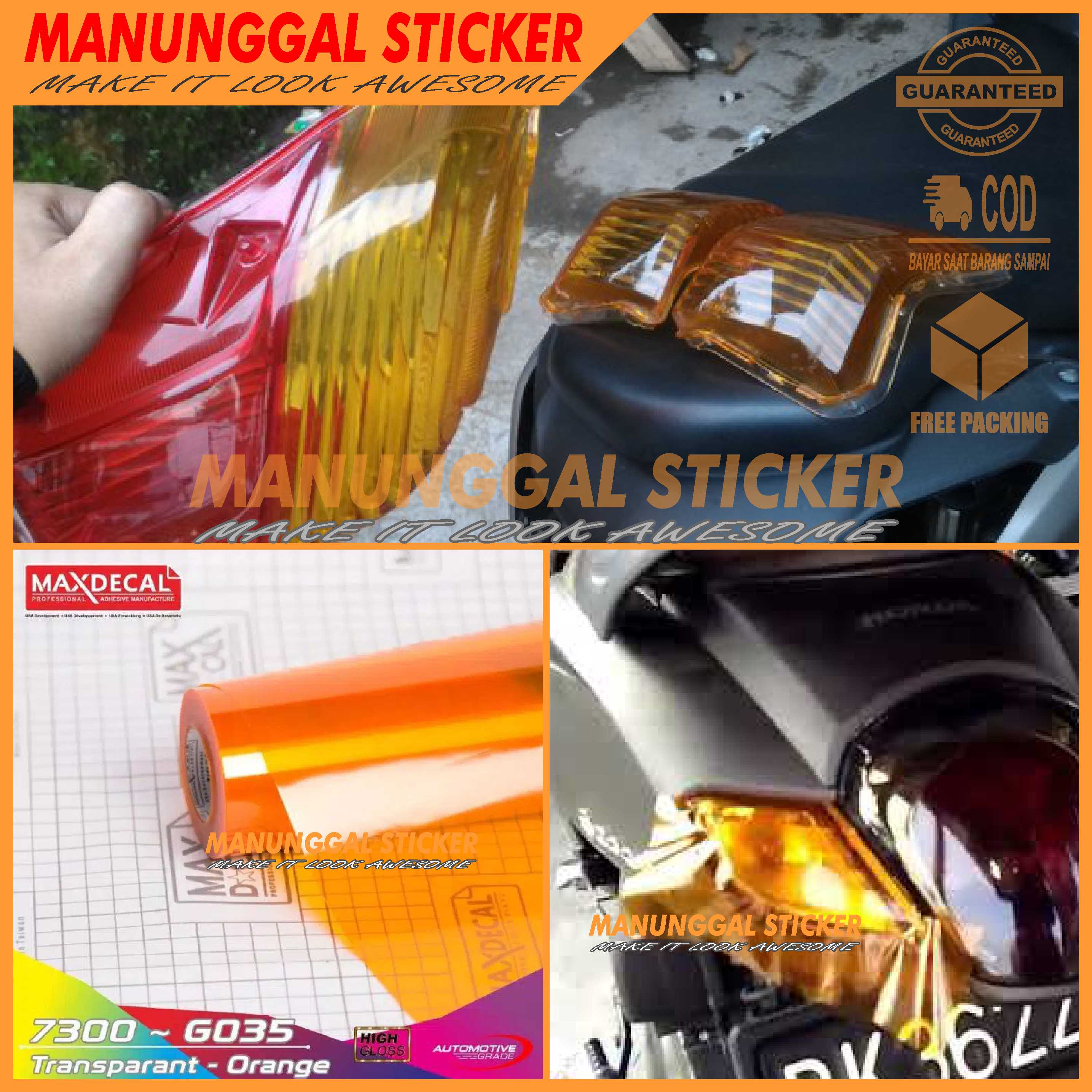 Sticker Skotlet lampu hybrid orange transparan untuk lampu motor/mobil ...