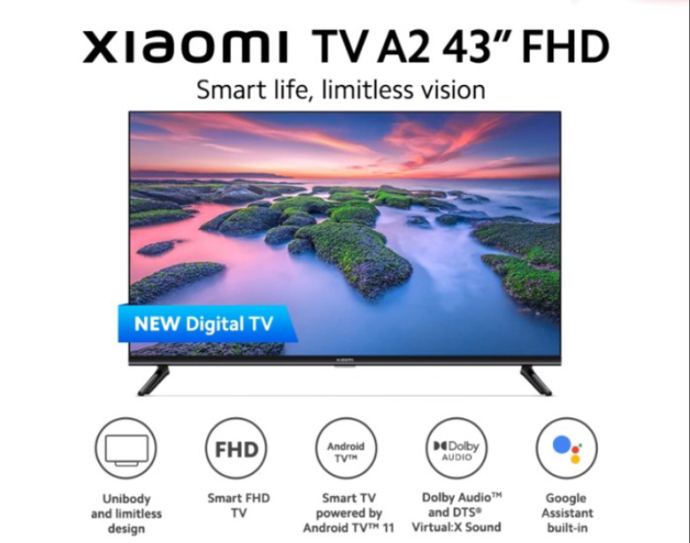 XIAOMI TV A2 43 Inch FHD Smart Android TV LED Digital DVB-T2 | Lazada ...