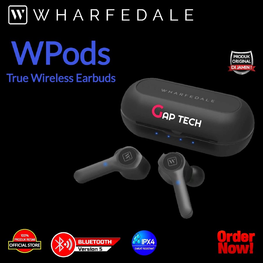 Wharfedale W-PODS True Wireless Stereo In-Ear Earbuds Original Garansi ...