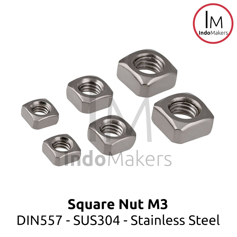 DIN557 Square Nut / Mur Kotak Stainless Steel SUS304 M3 | Lazada Indonesia