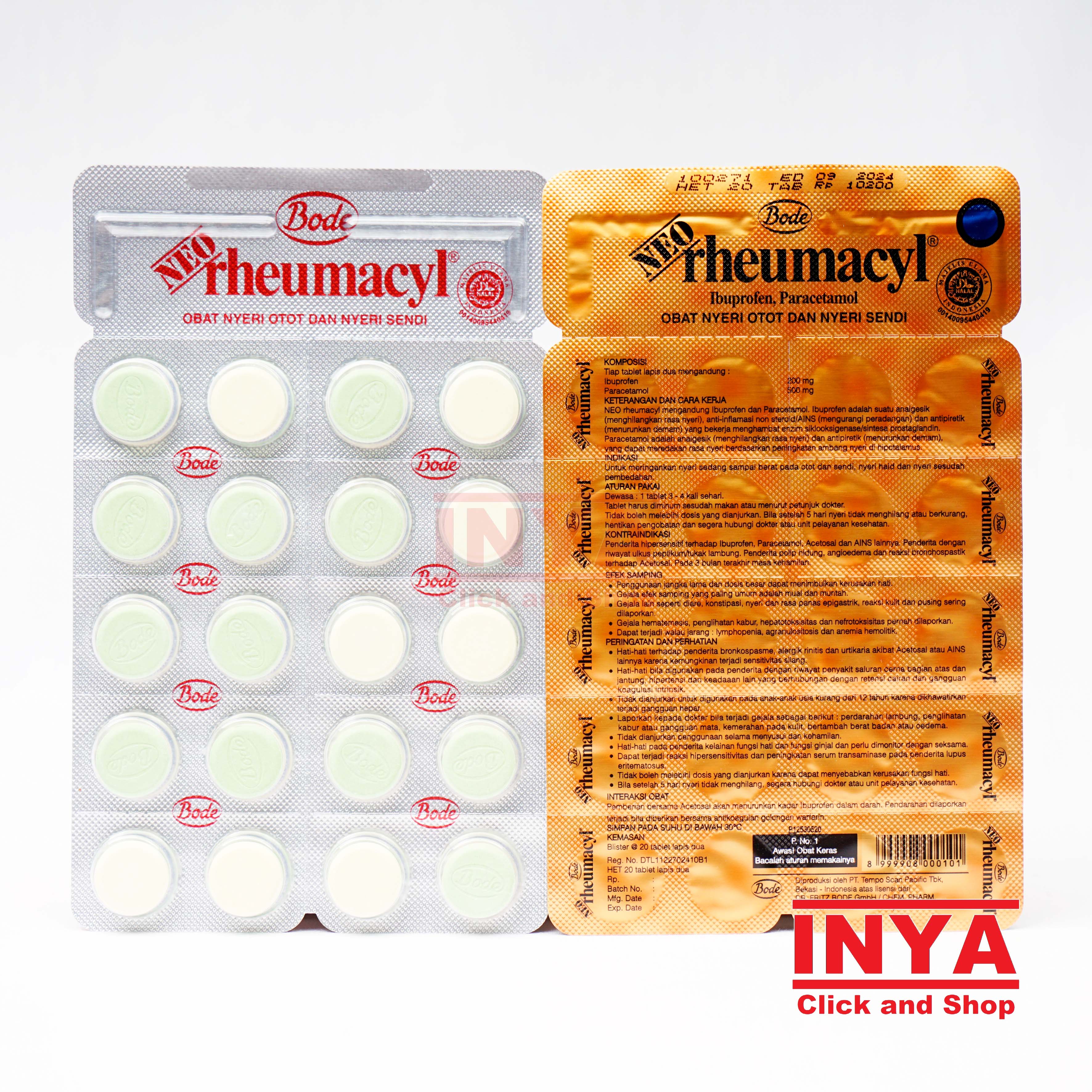 NEO RHEUMACYL BODE 20 Tablet Lapis Dua BLISTER - Obat Nyeri Otot dan ...