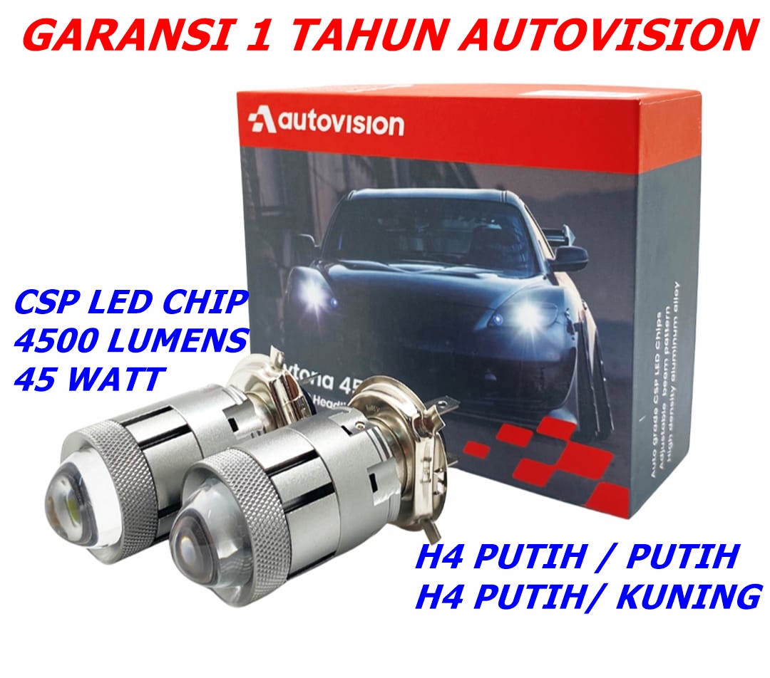 LAMPU BILED PROJECTOR MOTOR MOBIL AUTOVISION DAYTONA 45 WATT 4500 ...