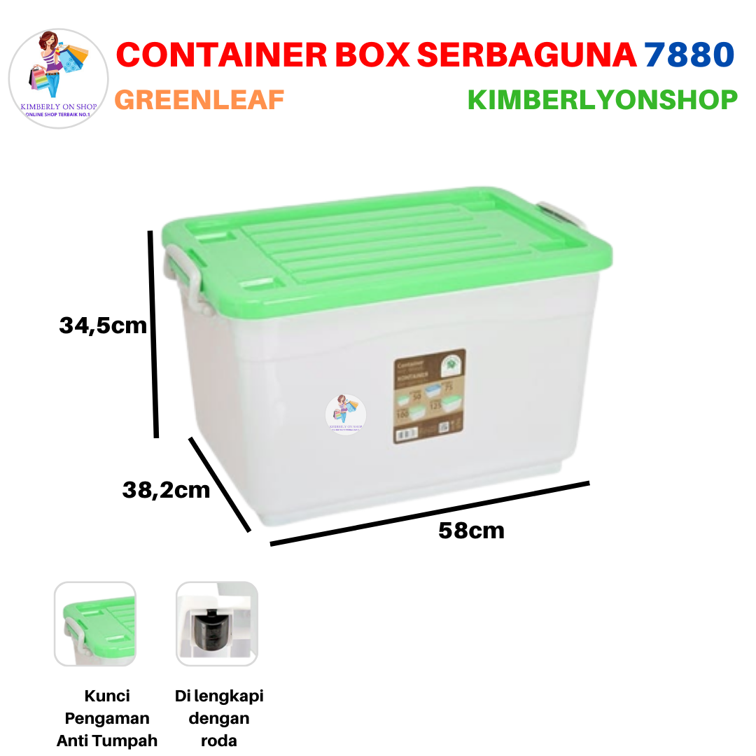 Container Box 50 Liter 7880 Green Leaf | Lazada Indonesia