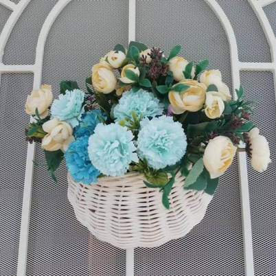 Pot / Vas Bunga Rotan Dinding Tempel Gantung / POT ROTAN / TEMPAT POT ...