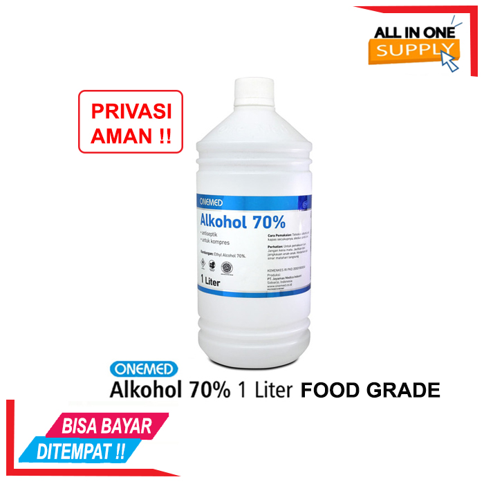 BISA COD - ONEMED Alkohol 70% 1 liter / Alkohol 1 liter 70 % / Alkohol ...