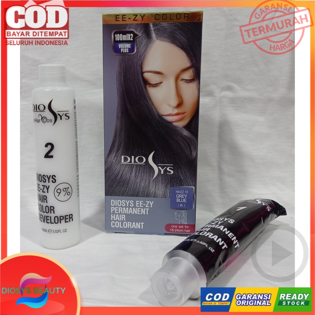 Cat rambut hair color Diosys 100ml Warna GREY BLUE semir rambut ...