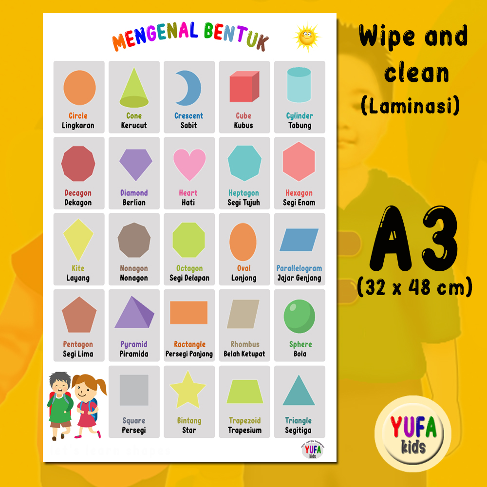 062 Poster mengenal bentuk (shapes) - Poster Edukasi Anak - Poster ...