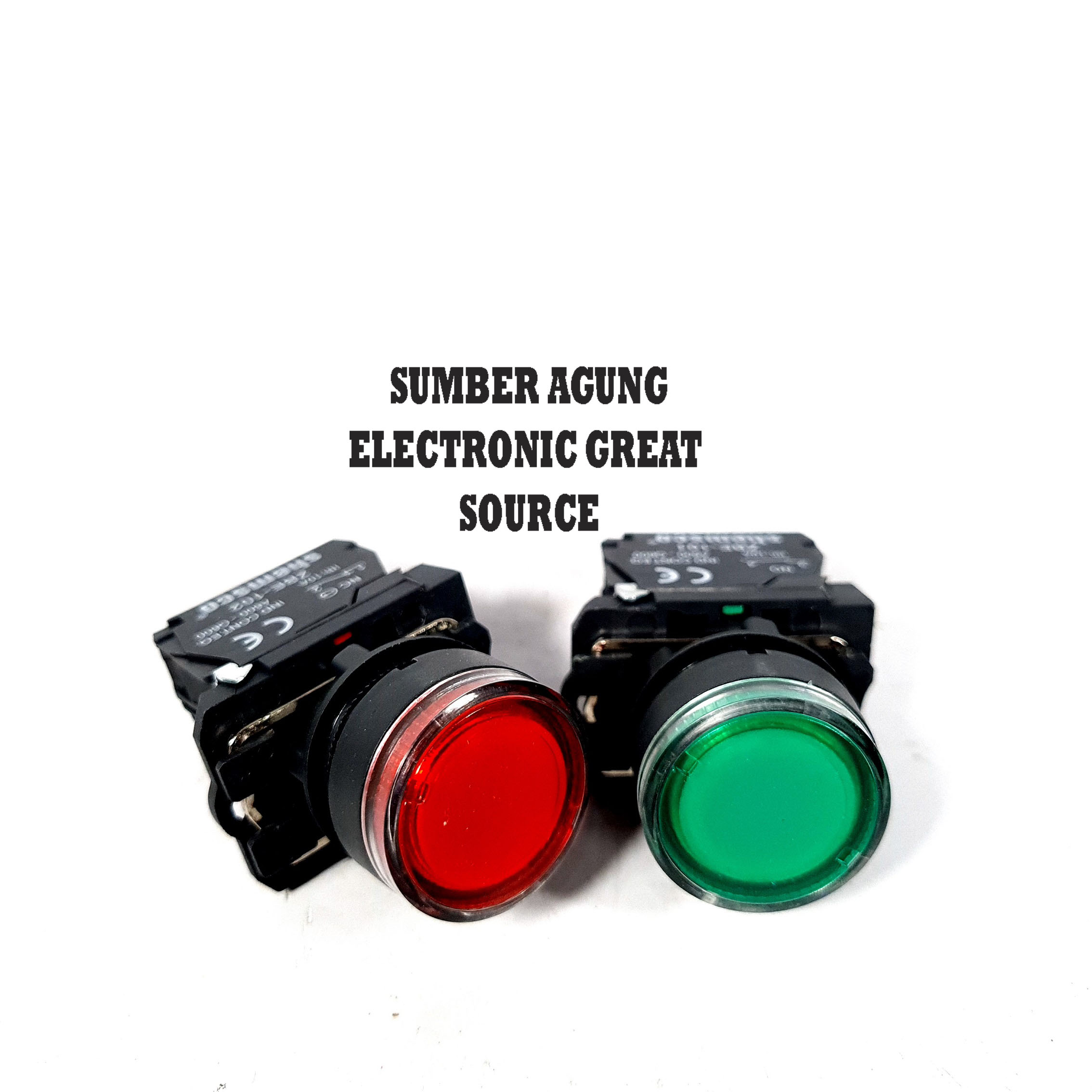 Shemsco XB5 Push Button Lampu Tombol Indikator Hijau Merah 220V ...