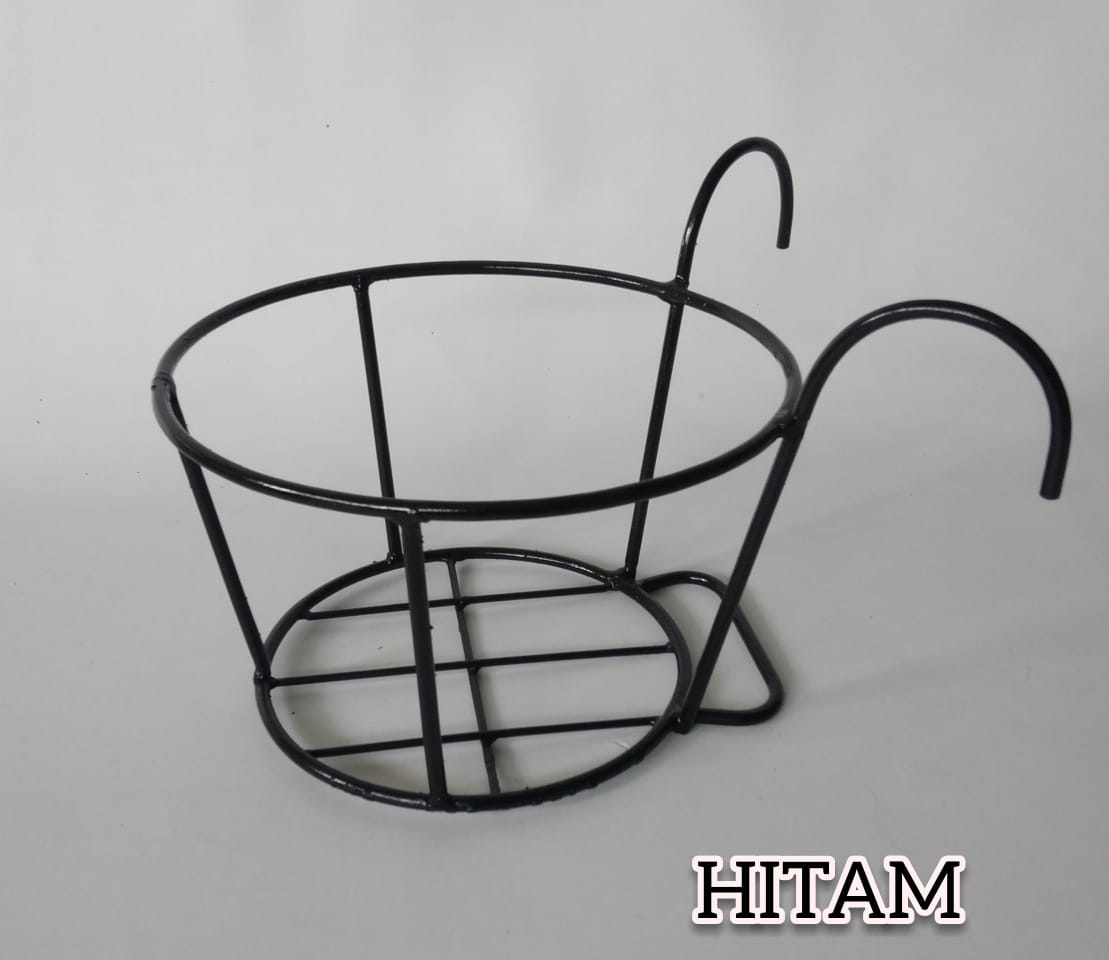 standing pot pagar / rak pot bunga tempel pagar / rak bunga besi balkon ...