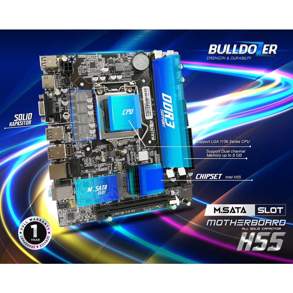 MOTHERBOARD BULLDOZER H55B-LZ SOCKET 1156 | Lazada Indonesia