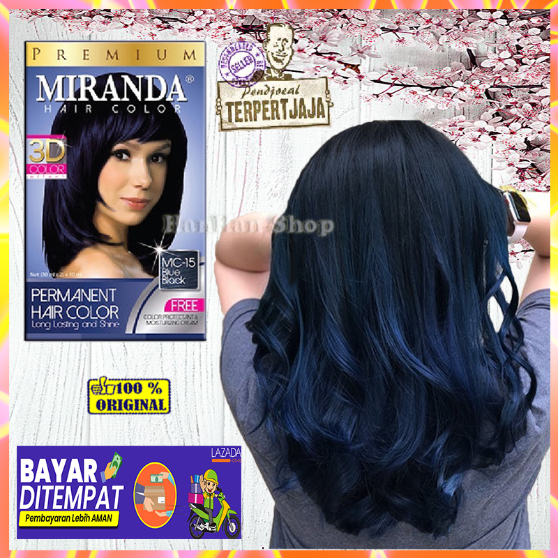 Miranda Hair Color Premium MC-15 Blue Black BPOM Halal Warna Cat Rambut ...