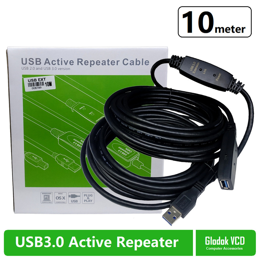 Cable usb A 3.0 extension active repeater NB 10m 5Gbps Am-Af adapter ...