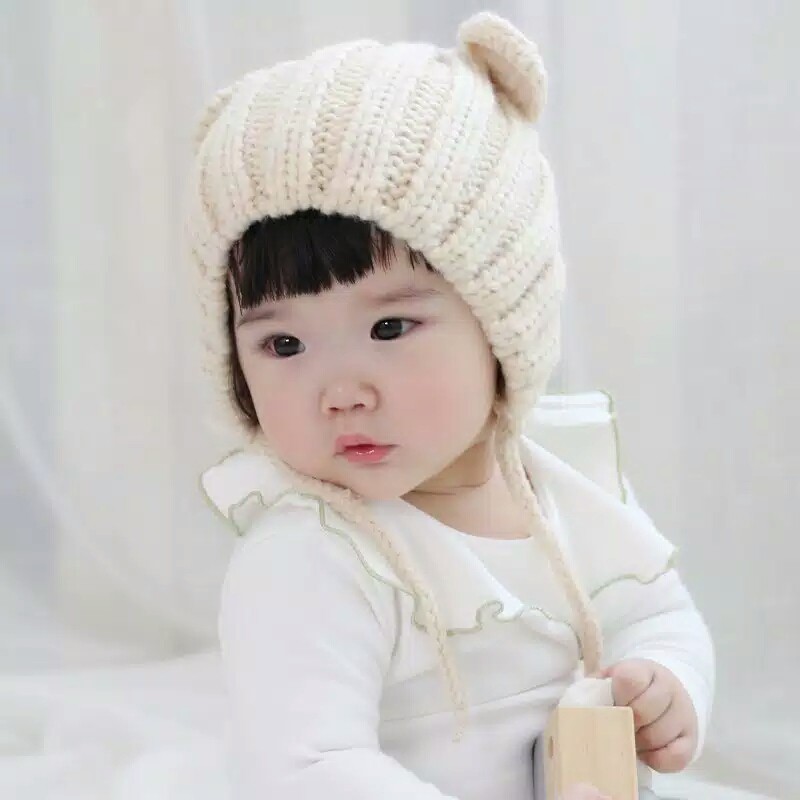 KUPLUK BAYI BONET RAJUT TELINGA MICKEY MOUSE | Lazada Indonesia