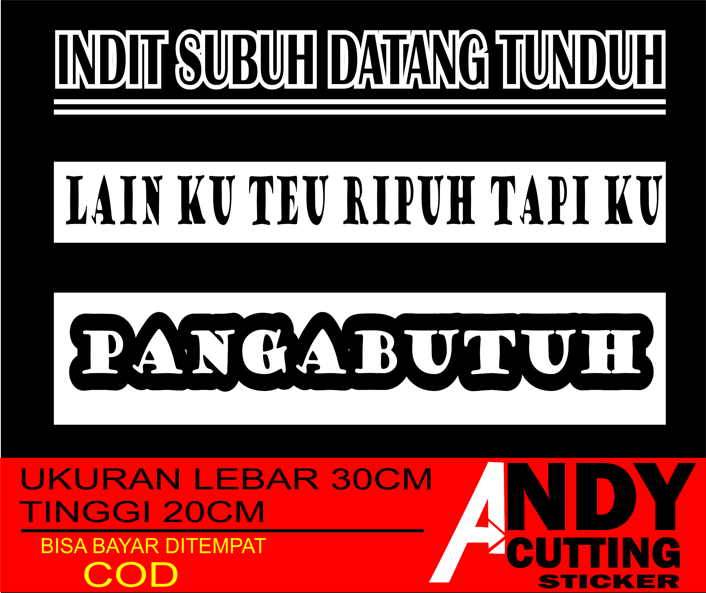 Cutting Sticker Kata2 Sunda INDIT SHUBUH DATANG TUNDUH | Lazada Indonesia
