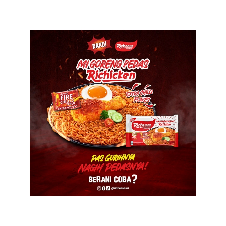 Mi instant viral mie goreng pedas richicken keju richeese nabati ...