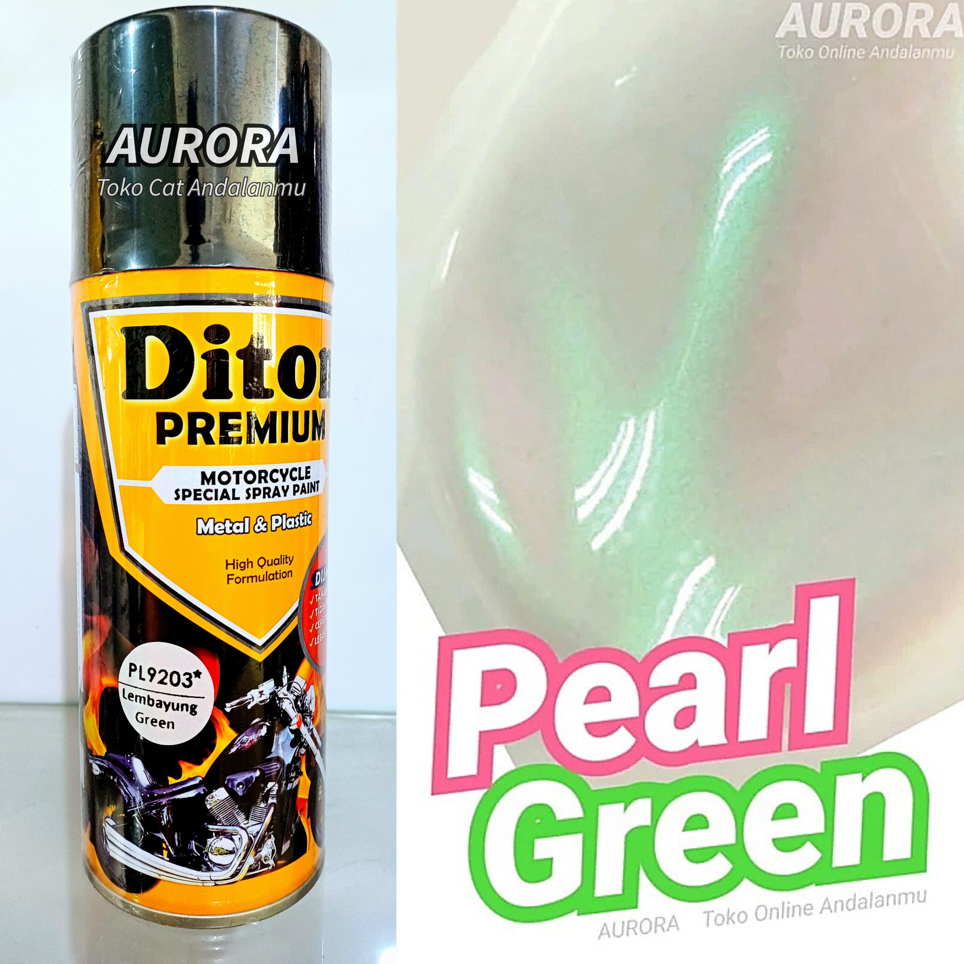 Cat Lembayung Ijo Hijau Diton Premium Lembayung Green PL9203 Pearl Mutiara | Lazada Indonesia