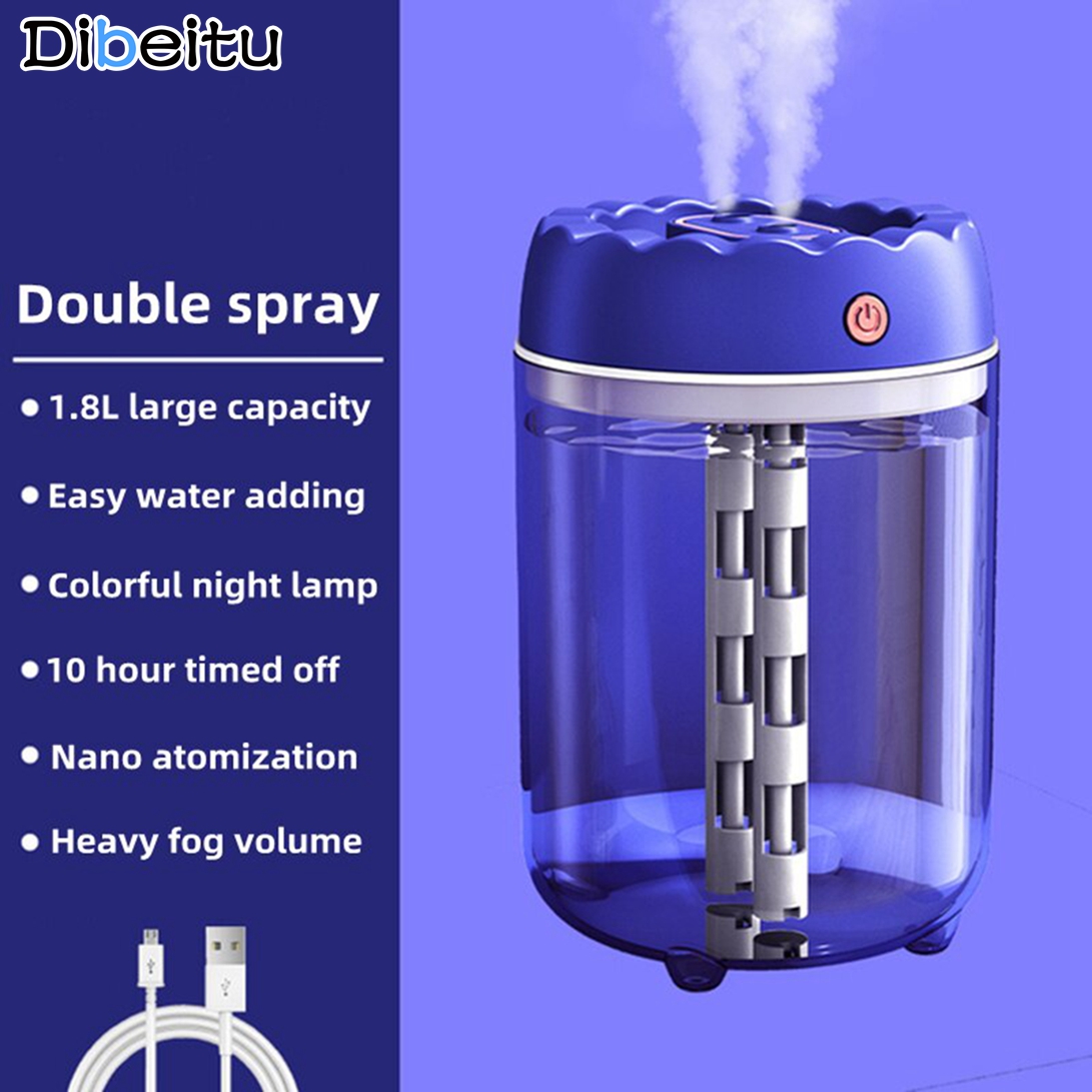 Pelembap udara kapasitas besar 1800ML Nosel ganda ultrasonik aromatik ...