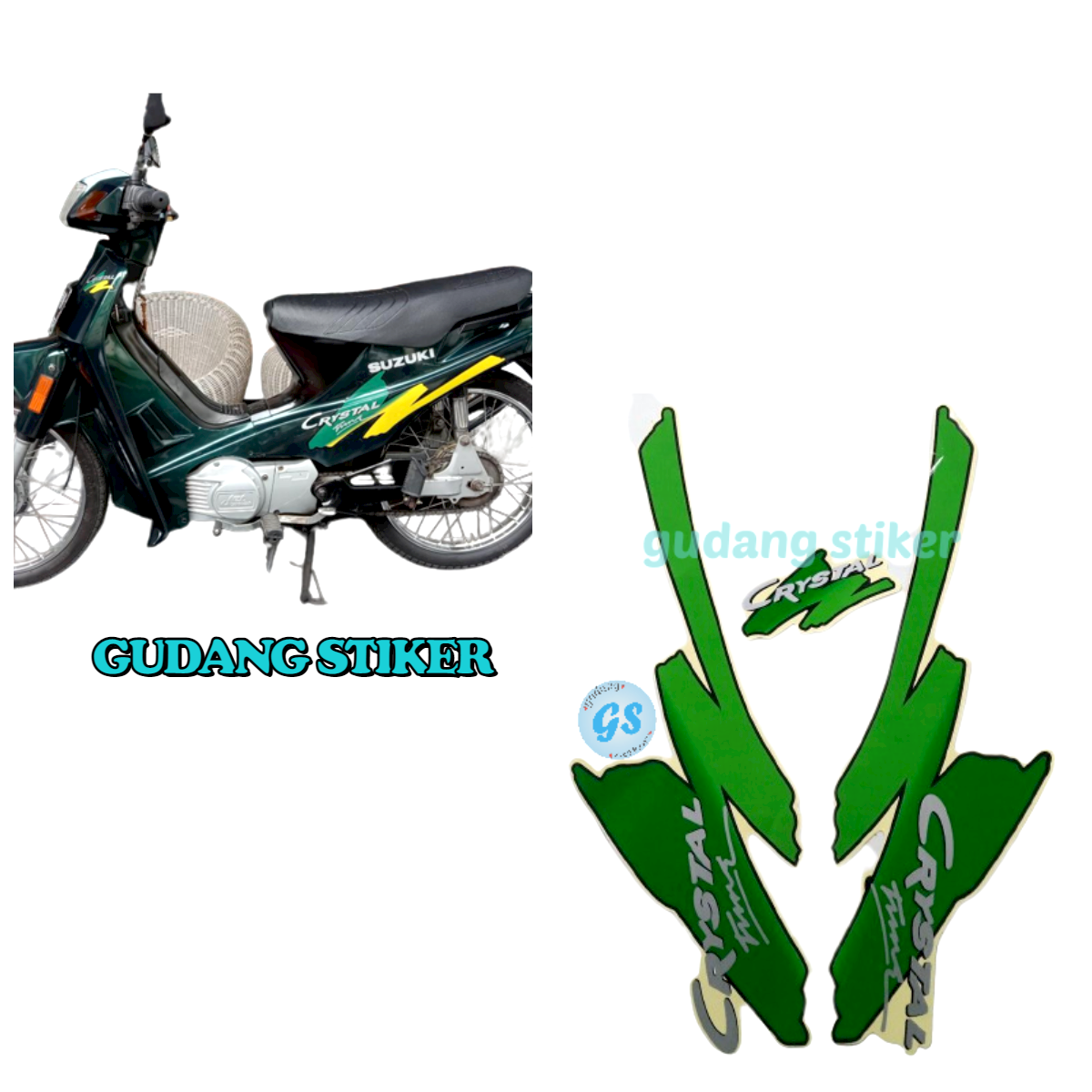 Stiker Striping Body Motor Suzuki CRYSTAL Tune 1993 Hijau | Lazada ...