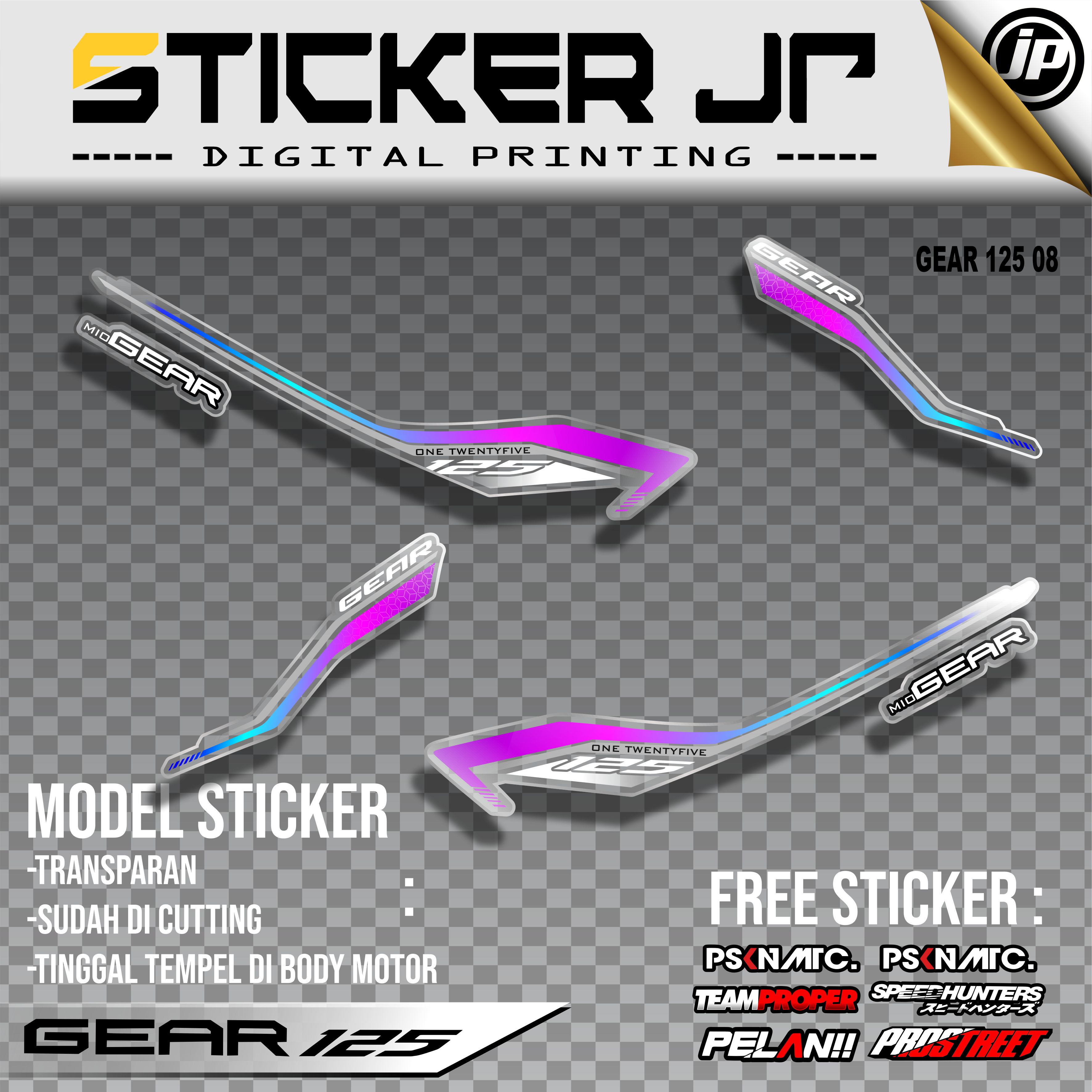 Stiker Striping Yamaha GEAR - Sticker Transparan Gear 125 New Bahan Transparan JP08 | Lazada ...