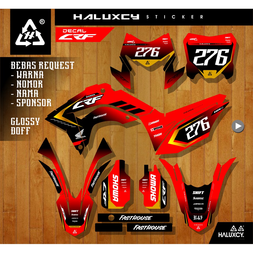 DECAL CRF FULL BODY - DECAL CRF SIMPEL KEREN - DEKAL CRF 150 - DECAL ...