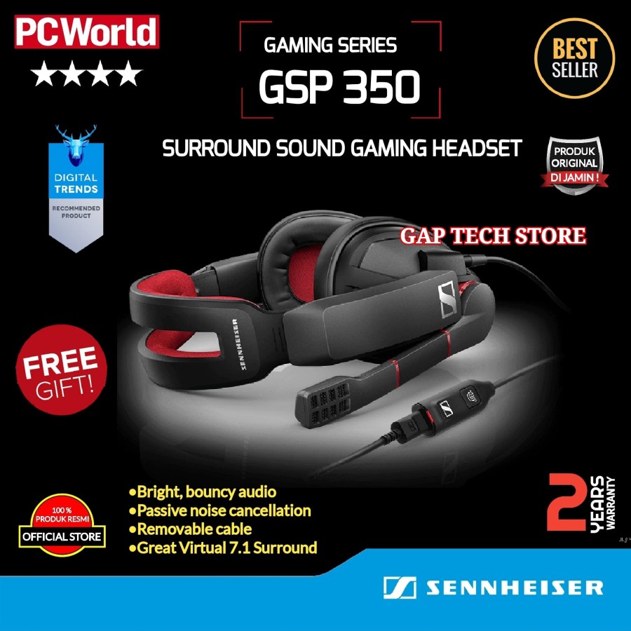 Sennheiser GSP 350 / GSP350 Surround Sound PC Gaming Headset Original ...