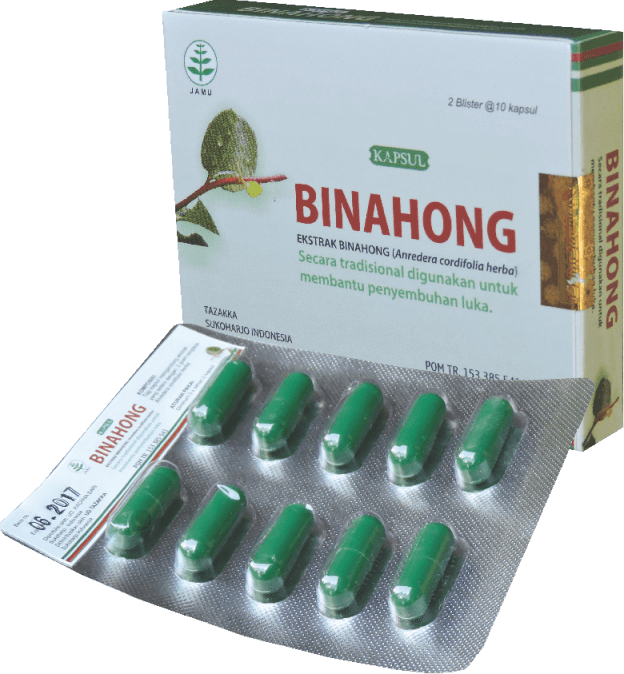 Tazakka Ekstrak Daun Binahong Asli Original Obat Herbal Luka Pasca Operasi 20 Kapsul Blister ...